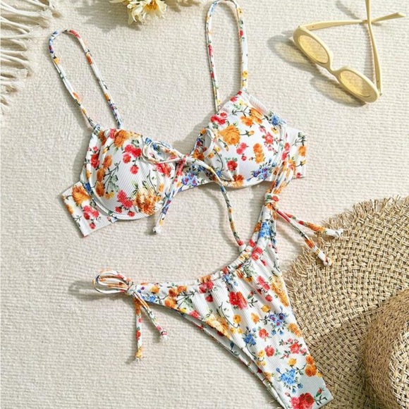 SHEIN | Swim | Shein Red And Orange Bikini Set With Modern Tiefront ...